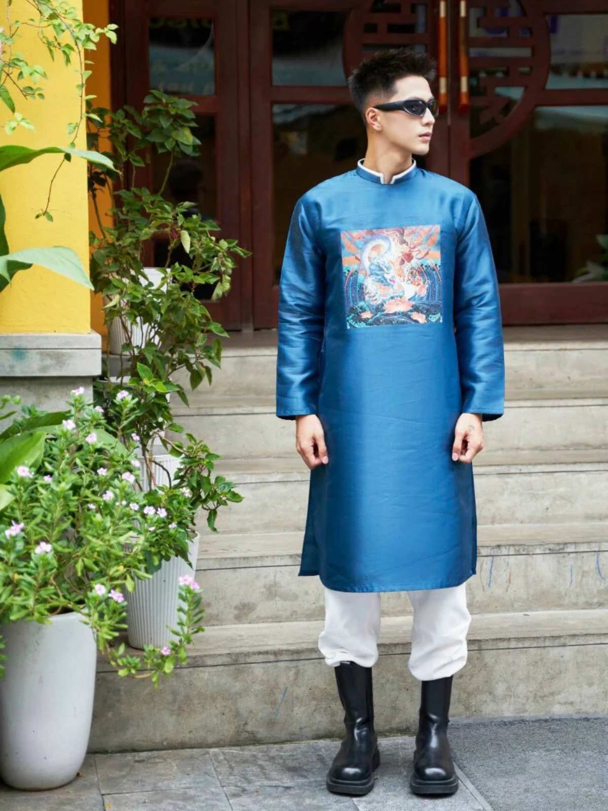 Ao Dai Men Blue Dragon Ao Dai Vietnam – aodaistyle